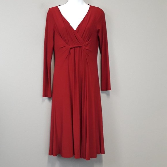 Jones Wear | Dresses | Jones Wear Dress Red Twist Mock Wrap Dress ...